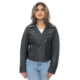 Damen-Leder-Klassiker-Biker-Brando-Jacke-Baku
