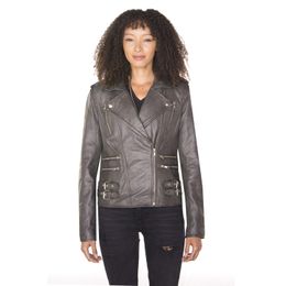 Damen Leder Vintage Brando Bikerjacke-Orlando
