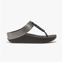 fitflop HALO BEAD-CIRCLE METALLIC Damen Zehensteg Pewter Schwarz