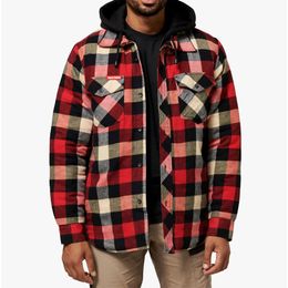 Hard Yakka GESTEPPTES FLANELL Herren Hemdjacke Rot