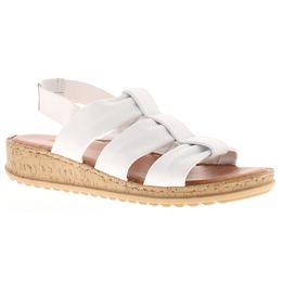 Hush Puppies Damen Sandalen Eden Leder Elastisch wei&szlig;