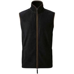Premier Mens Artisan Fleece Gilet in &Uuml;bergr&ouml;&szlig;e (Schwarz/Braun)