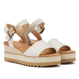 Toms Shoes TOMS Diana Canvas Wedge Nat&uuml;rliche Frauen Wei&szlig;e Sandalen