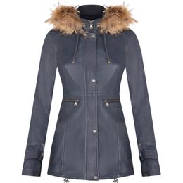 Warme Damen-Parkajacke aus Leder mit Kapuze &ndash; Northwich