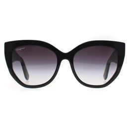 Salvatore Ferragamo Cat Eye Damen Schwarz Grau Farbverlauf SF1061S