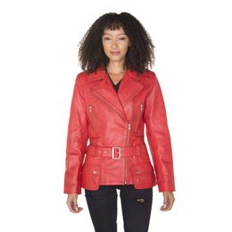 Lange Damen-Bikerjacke aus Leder &ndash; Quito
