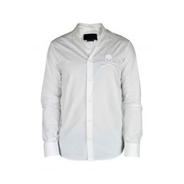 Philipp Plein Diamond Cut LS Skull hemd Wei&szlig;