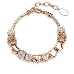 Strahlende Charm-Armb&auml;nder &ndash; Ros&eacute;gold und Kristall