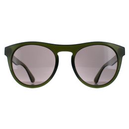 Serengeti Round Mens Shiny Milky Khaki Saturn Polarized Smoke Kingman