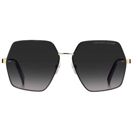 Marc Jacobs Dunkelgraue SF-Linsen-Sonnenbrille mit goldenen und schwarzen Details