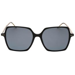 HUGO BOSS graue Linse, goldene Arme, schwarze Sonnenbrille