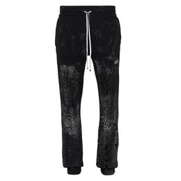 Amiri Cracked Dye Logo Schwarze Jogginghose