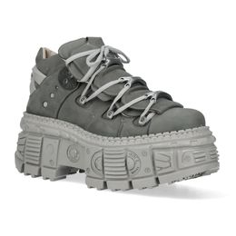 New Rock M-106WALL-C63 Urban Gothic Stiefeletten aus grauem Leder