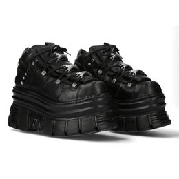 New Rock M-106-C178 Schwarze Tower Gothic Punk Chunky Stiefeletten