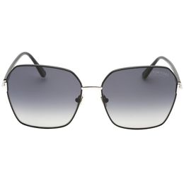 Tom Ford Claudia-02 Sonnenbrille mit rauchpolarisierten Gl&auml;sern und gl&auml;nzendem Schwarz