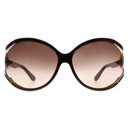 Salvatore Ferragamo Rund Damen Dunkelbraun Braun Grau Gradient SF600S