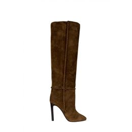SAINT LAURENT Mica Stiefel Braun