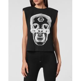Philipp Plein T-Shirt Rundhalsausschnitt Totenkopf