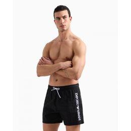 Emporio Armani Herren Badeshorts mit vertikaler Logo-Stickerei