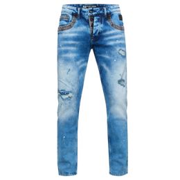 Rusty Neal Jeans Hose "YOKOTE" Straight Fit Stone-Washed
