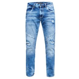 Rusty Neal Jeans Hose "NISHO" Straight-Fit Biker Cotton-Stretch