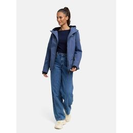Marikoo Damen &Uuml;bergangsjacke leichte wind- und wasserabweisende Jacke mit Kapuze Dusty Blue