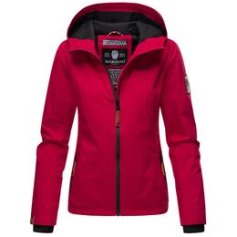 Marikoo Damen &Uuml;bergangsjacke leichte wind- und wasserabweisende Jacke mit Kapuze Fuchsia