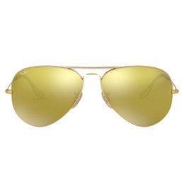 Ray-Ban Aviator Sonnenbrille mit hellbraunen Gl&auml;sern und goldenen Gl&auml;sern