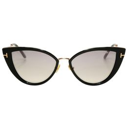 Tom Ford Anjelica-02 Smoke Mirror Lens Shiny Black Sonnenbrille