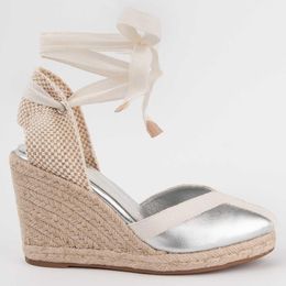 Montevita Espadrille Mit Keilabsatz Balenci2 Silber