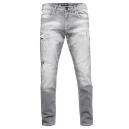 Rusty Neal Jeans Hose "NISHO" Straight-Fit Biker Cotton-Stretch