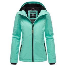 Marikoo Damen &Uuml;bergangsjacke leichte wind- und wasserabweisende Jacke mit Kapuze Aqua Green