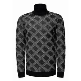 Rusty Neal Grobstrick mit Karomuster Rollkragen-Pullover