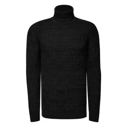 Rusty Neal Melierter Grobstrick Rollkragen-Pullover