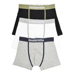 Lambretta - "Classic" Boxershorts f&uuml;r Herren(3er-Pack) (Schwarz/Grau/Wei&szlig;)