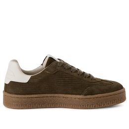 Tamaris Damen Olivgr&uuml;n Wildleder Fashion Schn&uuml;rschuhe