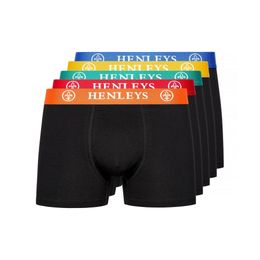 Henleys - "Primas" Boxershorts f&uuml;r Herren(5er-Pack) (Schwarz)