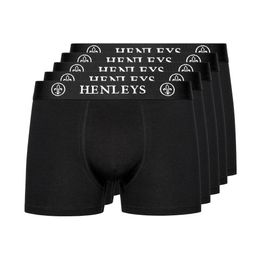Henleys - "McBlacken" Boxershorts f&uuml;r Herren(5er-Pack) (Schwarz)