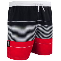 GUGGEN Mountain Herren Badehose mit Muster Streifen Rot