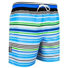 GUGGEN Mountain Herren Badehose mit Muster Streifen Blau