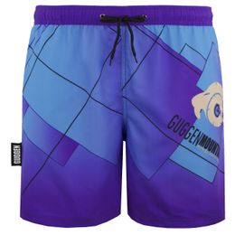 GUGGEN Mountain Herren Badehose Kariert Lila