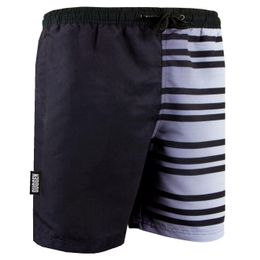 GUGGEN Mountain Herren Badehose mit Muster Streifen Wei&szlig; Schwarz
