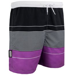 GUGGEN Mountain Herren Badehose mit Muster Streifen Lila
