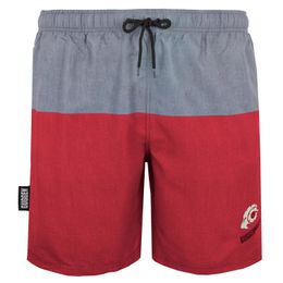 GUGGEN Mountain Herren Badehose mit Muster Streifen Rot