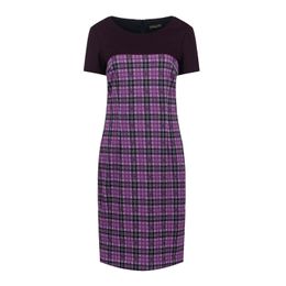 Kurz&auml;rmeliges malvenfarbenes Karo-Kleid