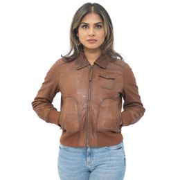 Damen Leder MA-1 Varsity Jacke-Ann Arbor