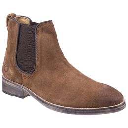 COTSWOLD Mens Corsham Stadt Leder ziehen auf Casual Chelsea Ankle Boots (Camel)