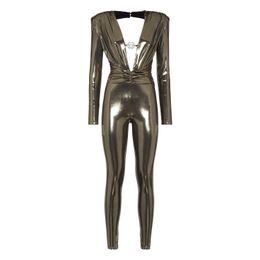Philipp Plein Lam&eacute; Jersey Jumpsuit
