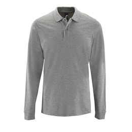 SOLS Mens Perfect Langarm-Pique-Poloshirt (Grau meliert)