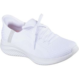 Skechers Ultra Flex 3.0 - Brilliante Textil Damenwei&szlig;e Sneaker